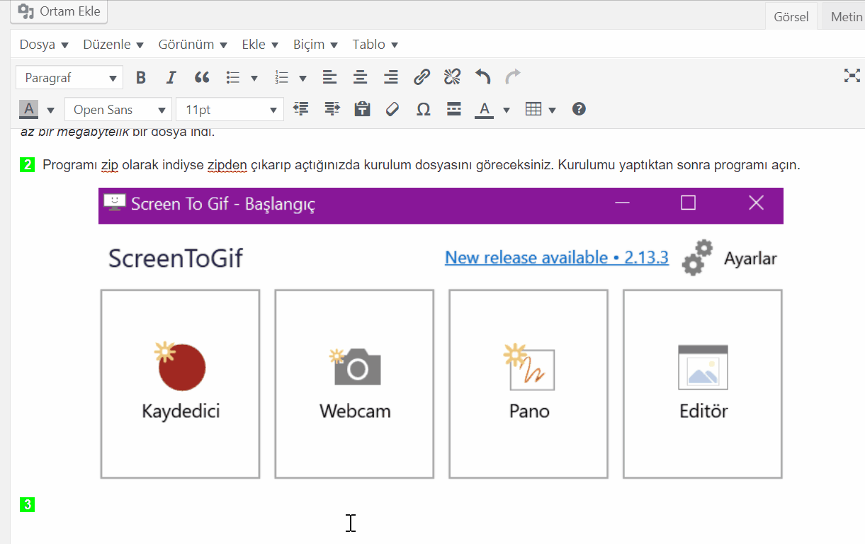 Ekran Görüntüsünü Gif Olarak Video Olarak Kaydetme - ZekiCan.Net